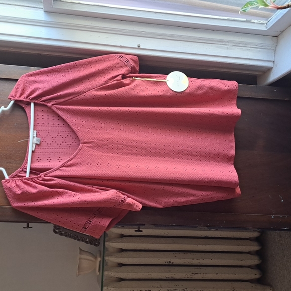 Misia | Tops | Misia Curvy Size 2x Coral Nwt Short Sleeve Textured Blouse | Poshmark